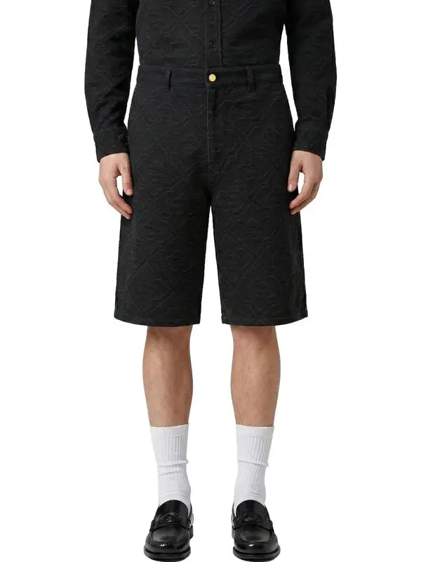 Casablanca Monogram Denim Shorts - Black