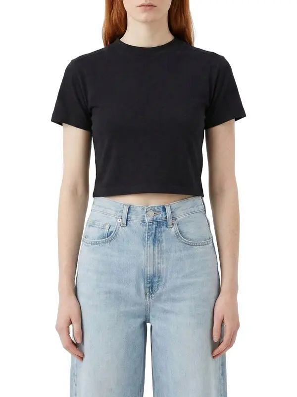 THOM KROM Cropped T-shirt - Black