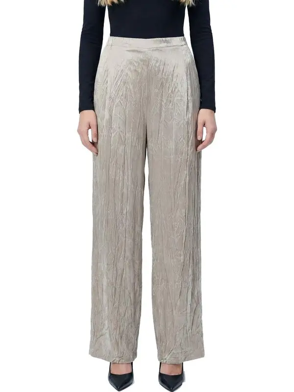 Avant Toi Stretch Silk Palazzo Trousers - Grey