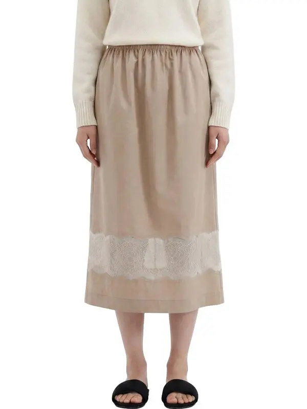 Carven Lace Trim Skirt - Beige