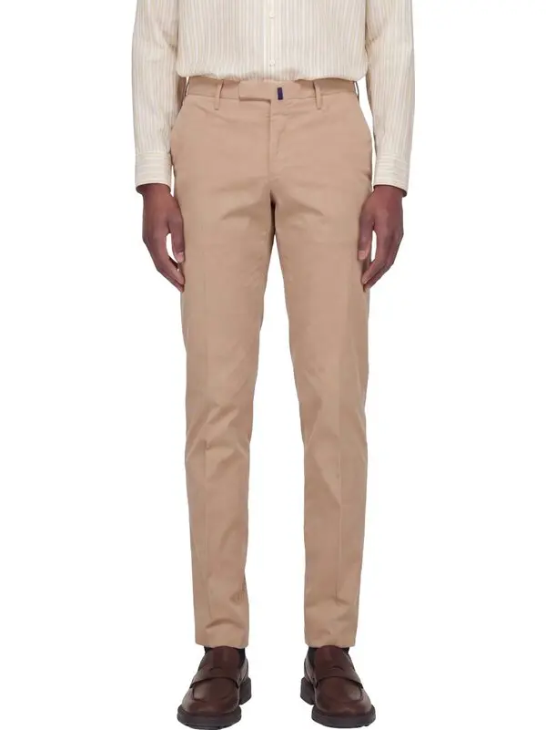 Incotex Tailored Trousers In Stretch Cotton - Beige