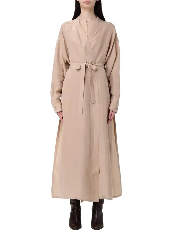 Fabiana Filippi Long Sleeve Draped Robe - Beige