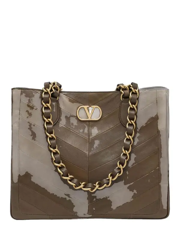 Valentino Garavani Quilted Shoulder Bag With Chain Strap - Brown
