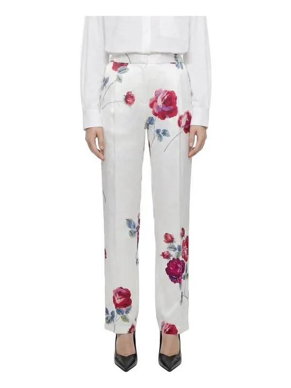 N° 21 Floral Print Pants - White