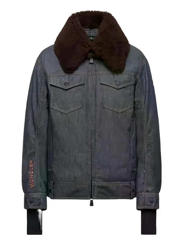 Moncler Yunque Shearling-collar Jacket - Blue