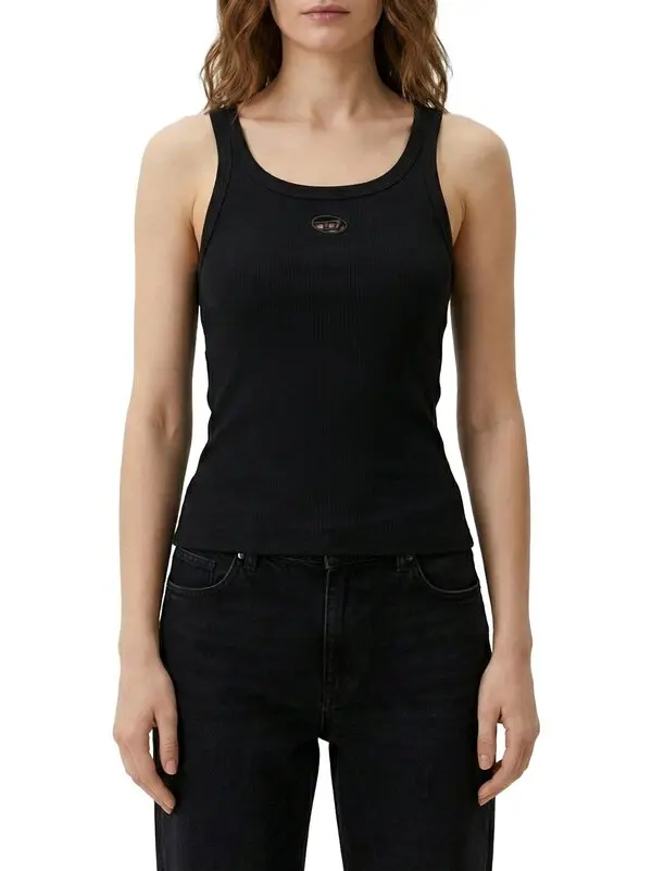 DIESEL® Stretch Cotton Tank Top - Black