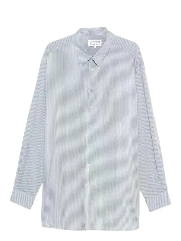 MAISON MARGIELA Striped Oversized Shirt - Blue