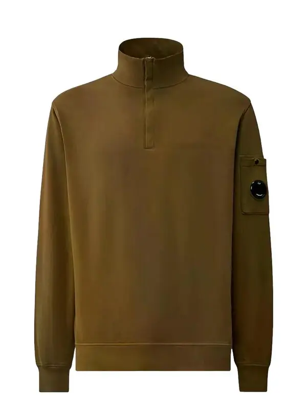 C.P. COMPANY Polo-collar Half-zip Sweatshirt - Brown