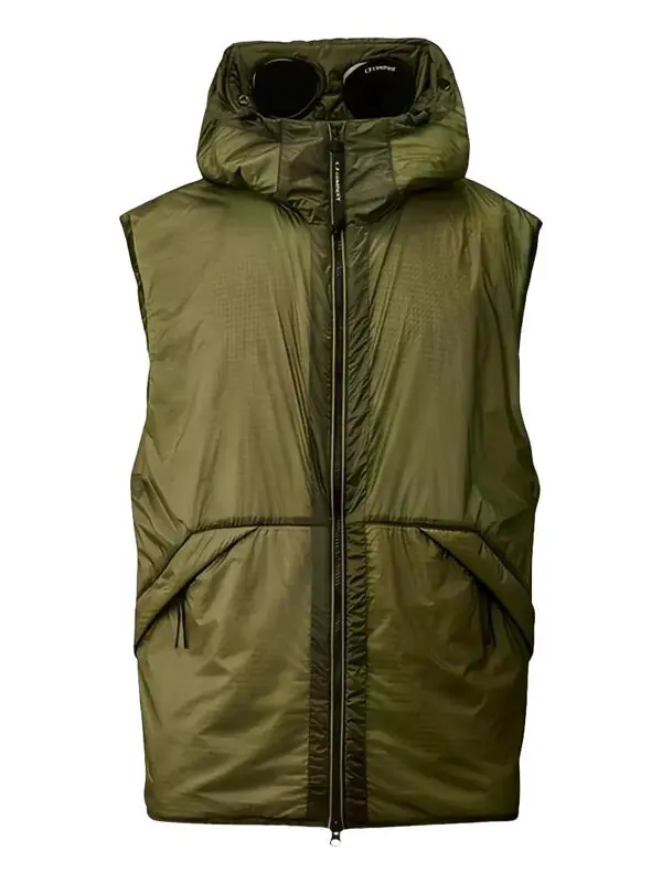 C.P. COMPANY Goggle Hood Gilet - Green