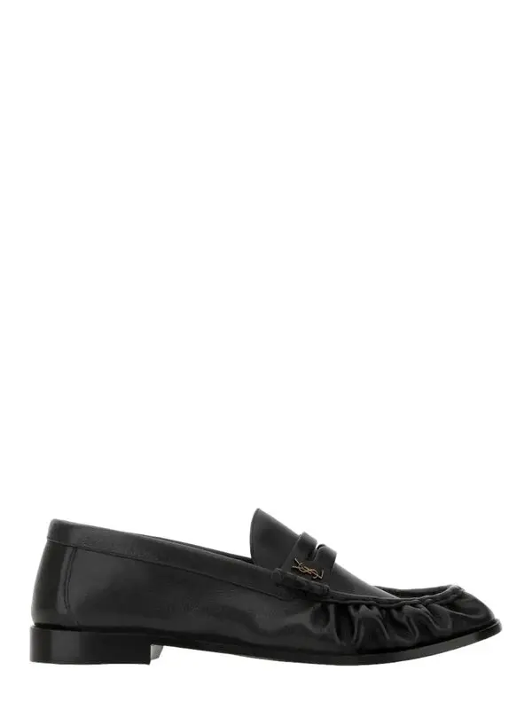 Saint Laurent Logo-plaque Loafers - Black