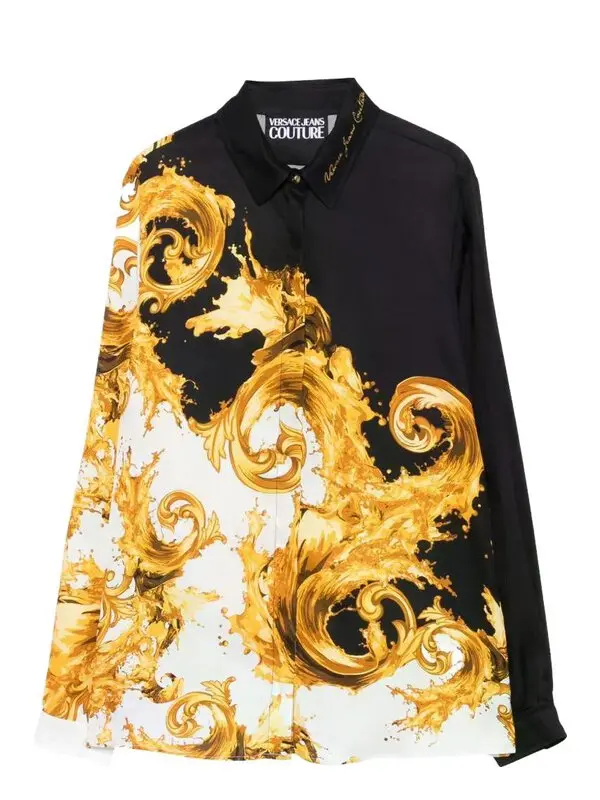 Versace Baroque-print Shirt - Black