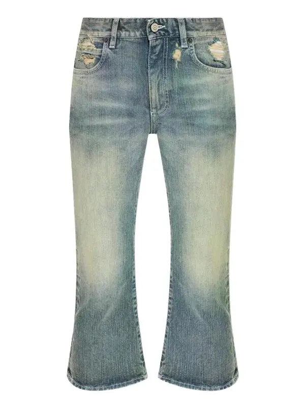 Balenciaga Distressed Cropped Jeans - Blue