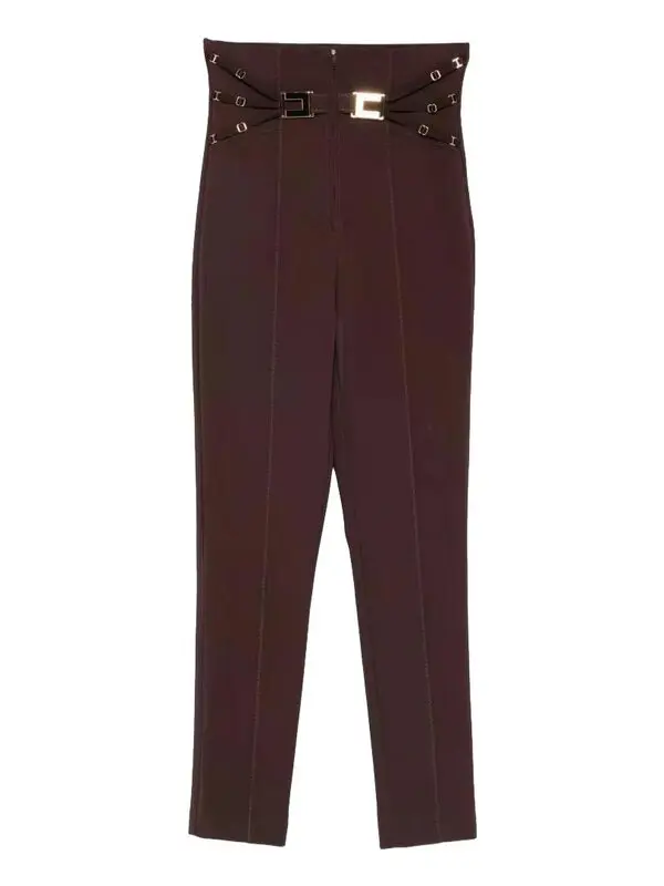 Elisabetta Franchi Buckle-detail Trousers - Brown