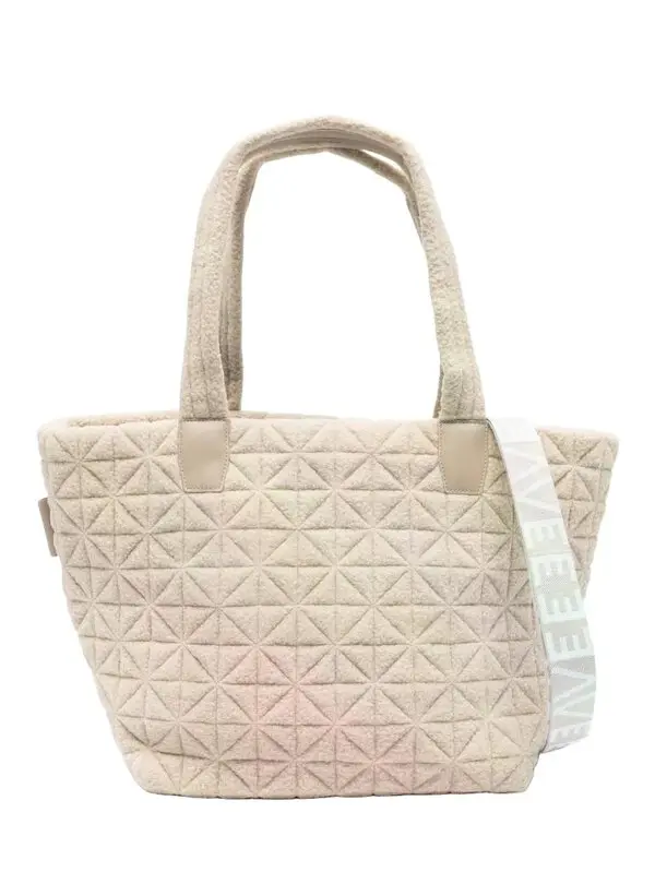 VEECOLLECTIVE Medium Vee Quilted Tote Bag - Neutrals