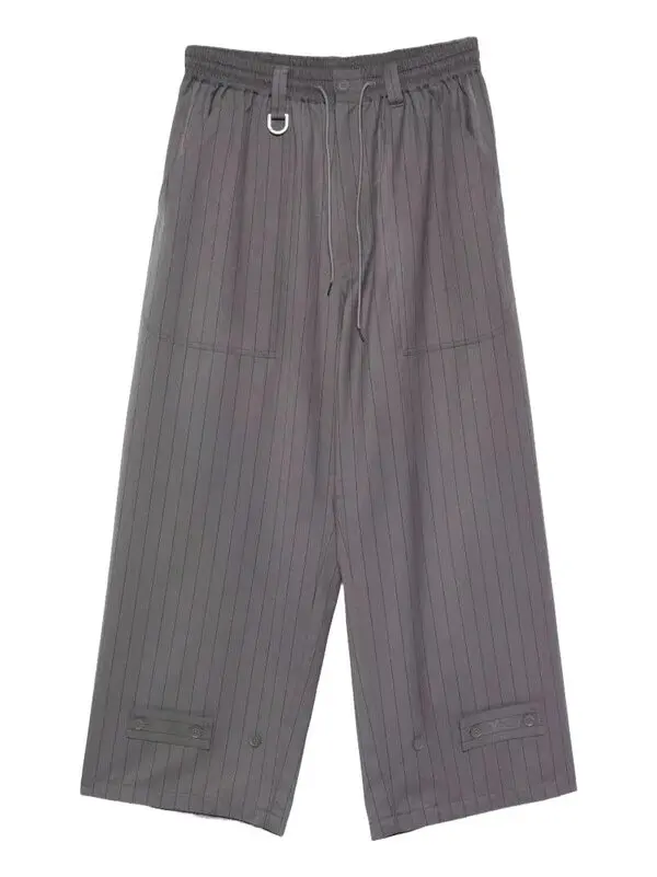 Y3 Pinstripe-pattern Trousers - Grey