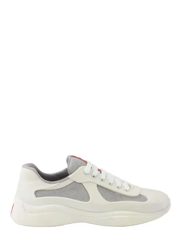 Prada America's Cup Latex Logo Sneakers - Neutrals