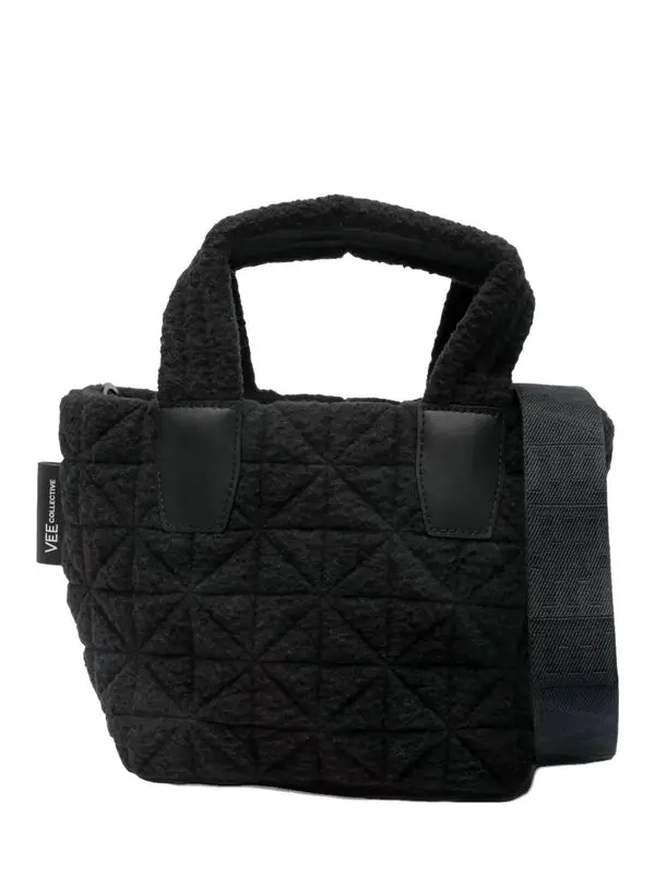 VEECOLLECTIVE Mini Vee Sherpa Quilted Tote Bag - Black