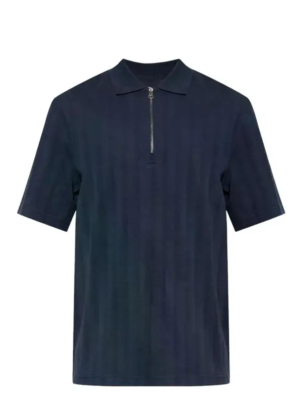 SAMSOE SAMSOE Zip Cotton Polo Shirt - Blue