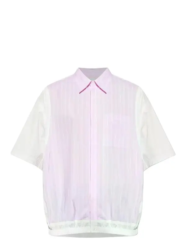 PDF Striped Colour-block Shirt - White