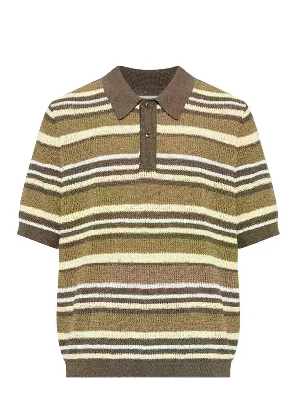 SAMSOE SAMSOE Striped Polo Shirt - Green