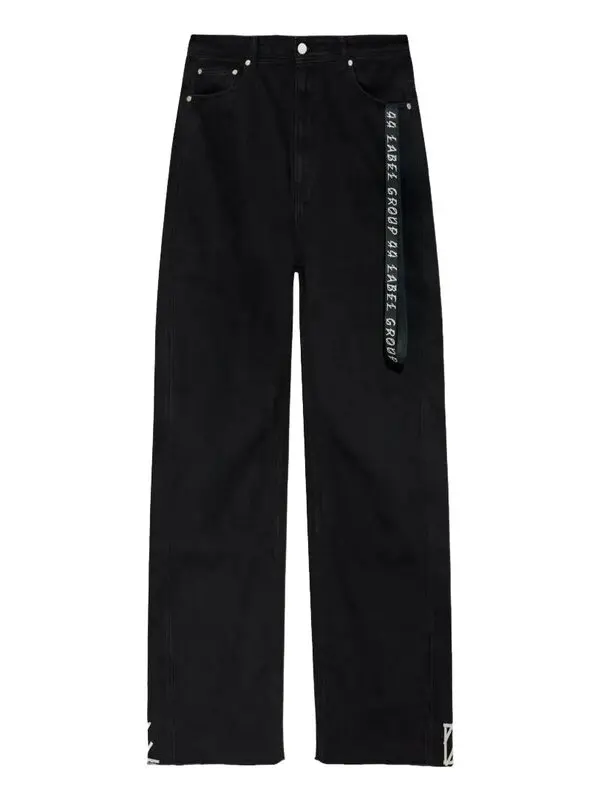 44 LABEL GROUP Logo Trim Trousers - Black