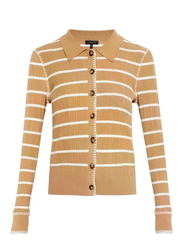 Rag & Bone Striped Knit Cardigan - Neutrals