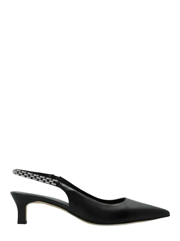 Michael Kors Chain-detail Leather Slingback Pumps - Black