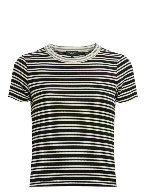 Rag & Bone Striped Ribbed T-shirt - Black