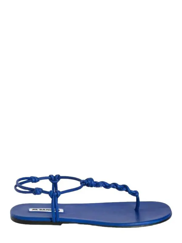 JIL SANDER Knotted-strap Flat Sandals - Blue