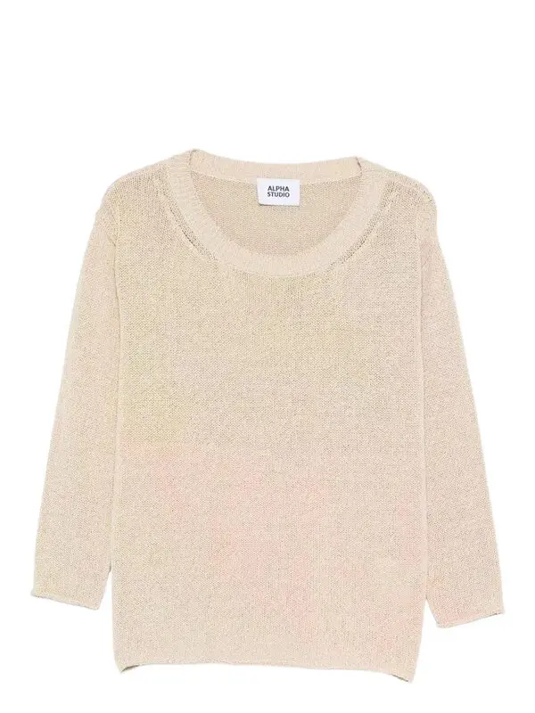 Alpha Studio Round-neck Sweater - Neutrals