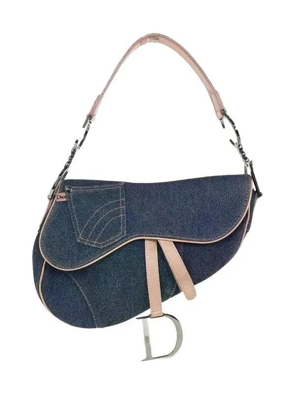 Dior 2002 Saddle Denim Handbag - Blue