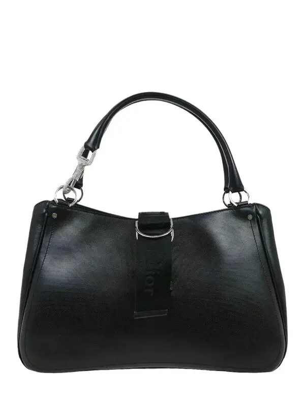 Dior 2003 Embellished Leather Tote Bag - Black