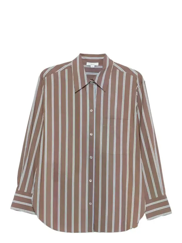 Vince Striped Pocket Shirt - Brown