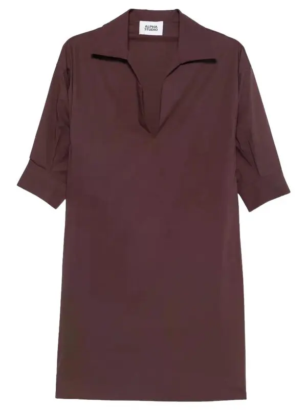 Alpha Studio Polo-collar Mini Dress - Brown