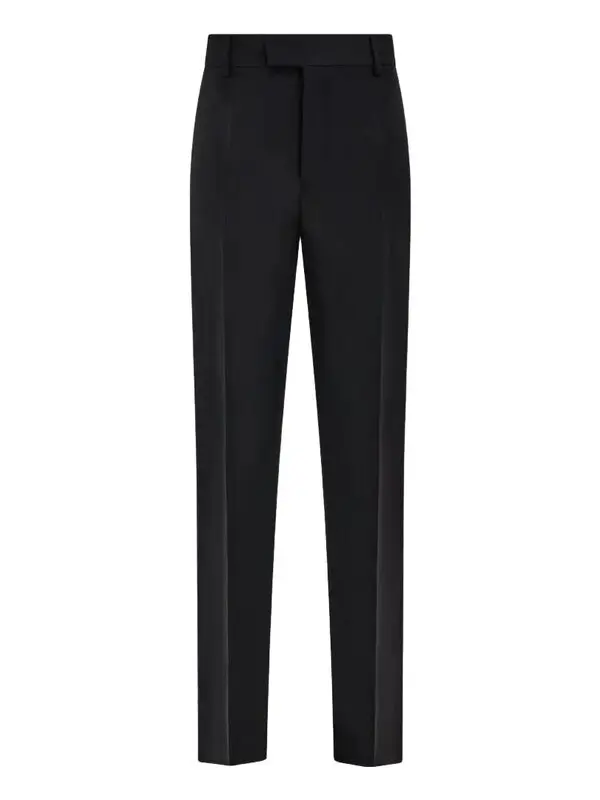 FERRAGAMO Tailored Stretch Wool Trousers - Black