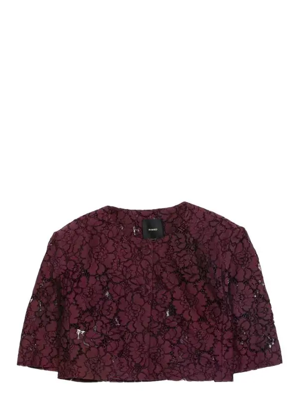 Pinko Lace Cropped Jacket - Red
