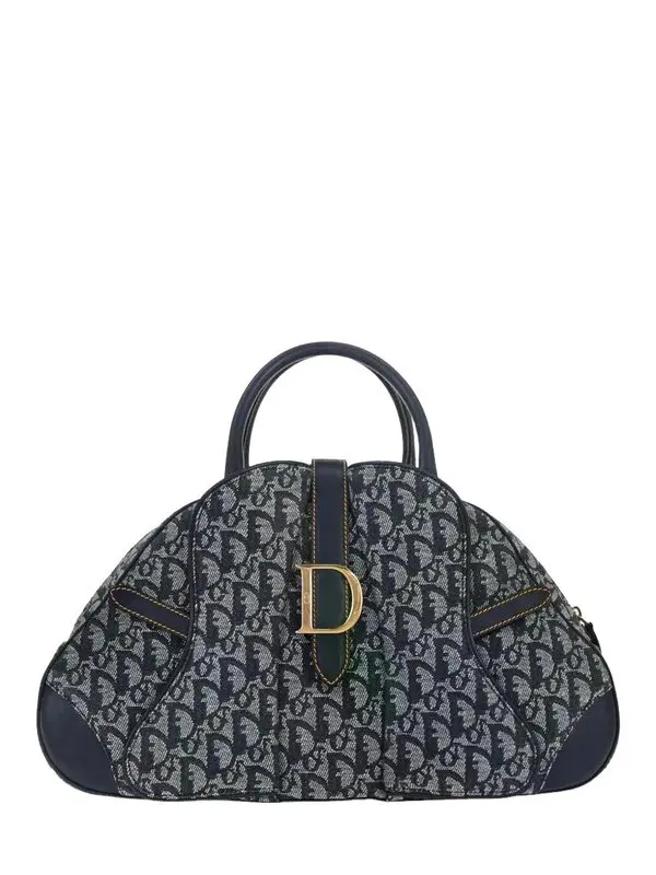 Dior 2000 Double Saddle Trotter Tote Bag - Blue