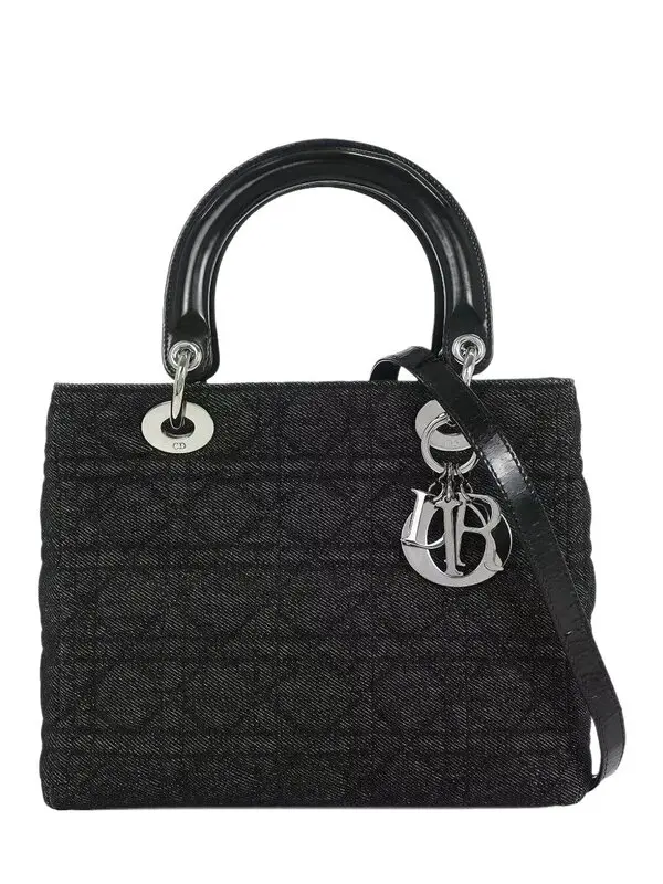 Dior Lady Cannage Tote Bag - Black