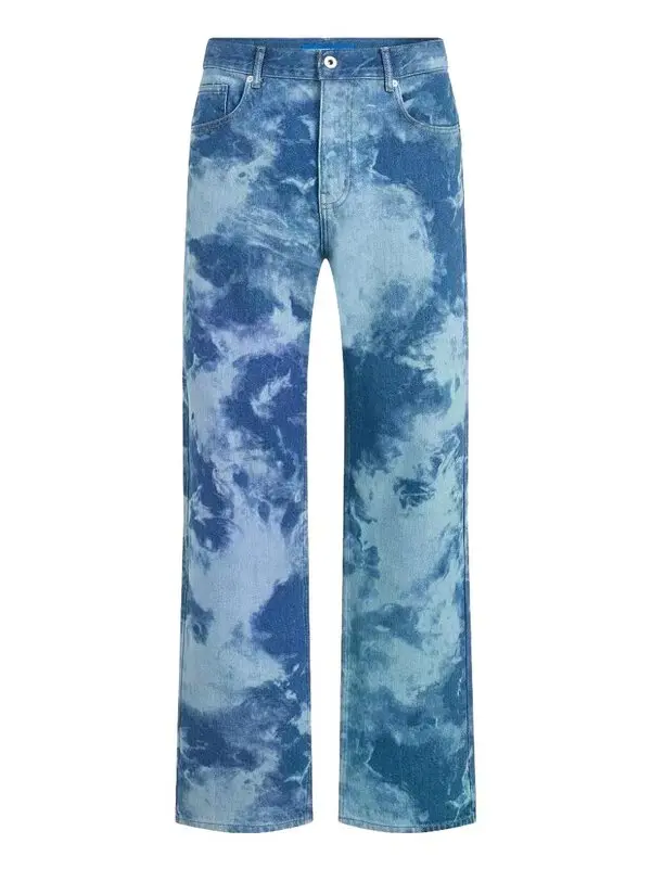 Karl Lagerfeld Bleached Straight Jeans - Blue