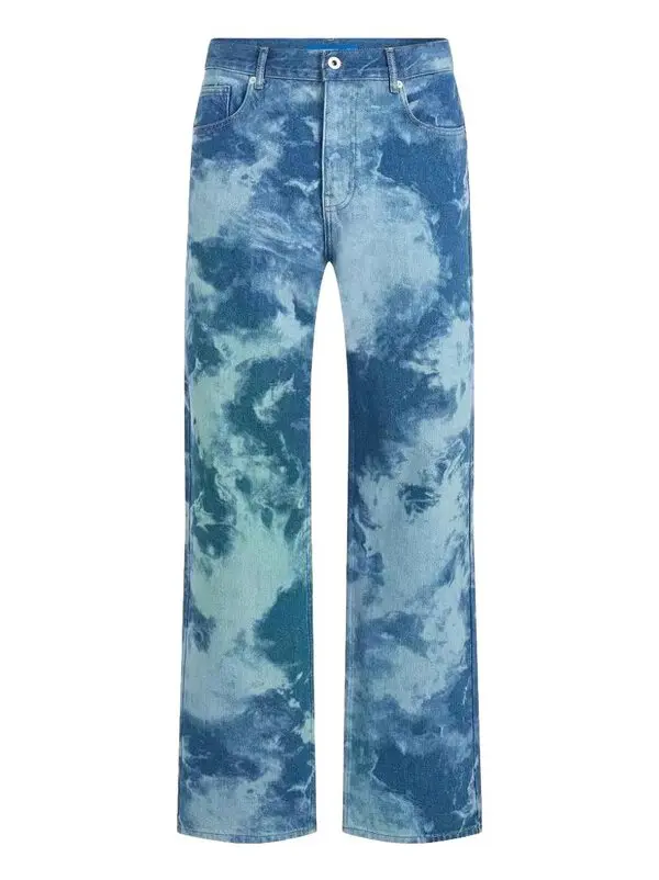 Karl Lagerfeld Bleached Straight Jeans - Blue