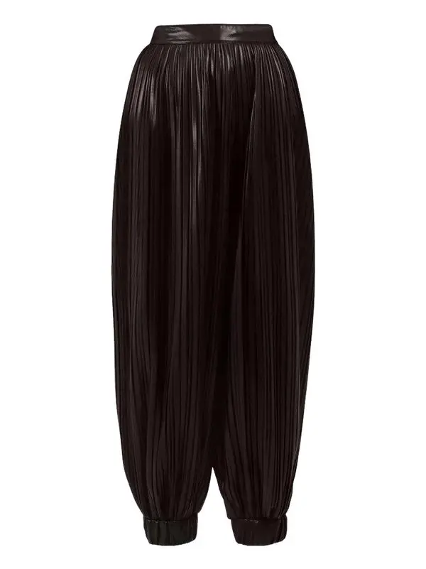 ROWEN ROSE Pleated Balloon Trousers - Brown