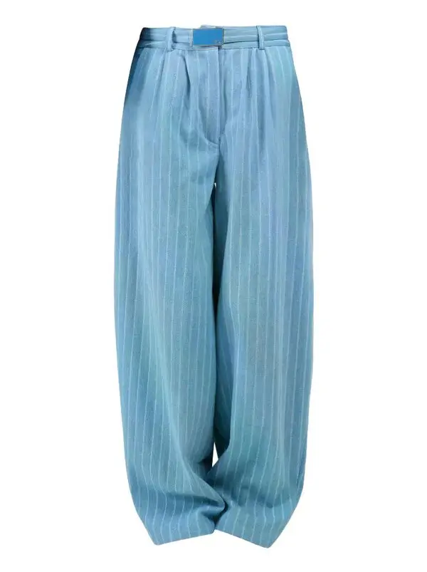 ROWEN ROSE Striped Wide-leg Jeans - Blue
