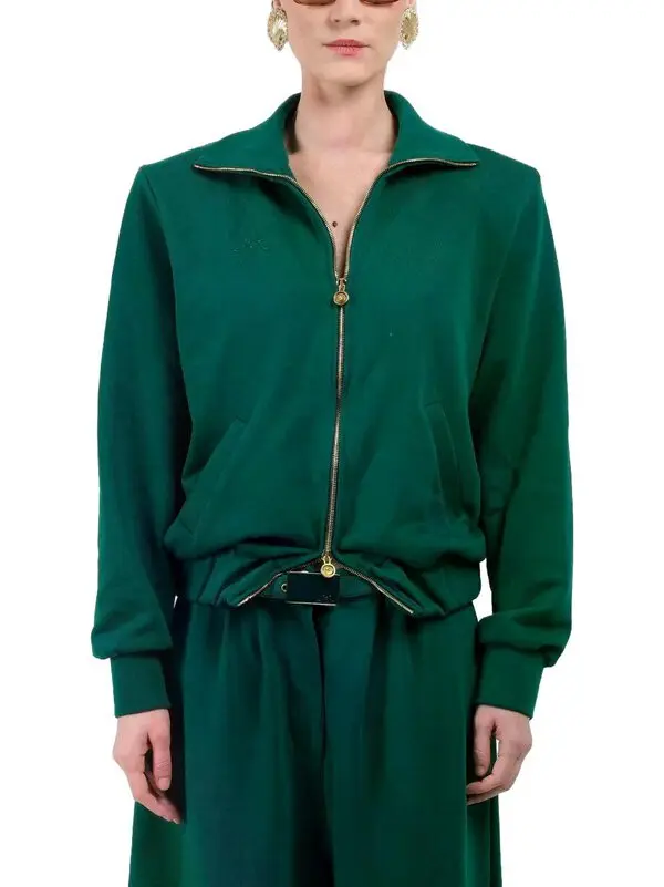 ROWEN ROSE Straight Zip Sweatshirt - Green