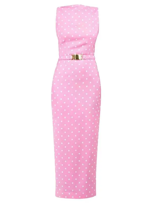 ROWEN ROSE Polka-dot Maxi Dress - Pink