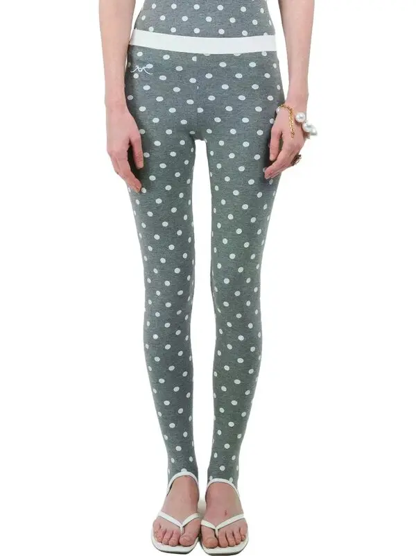 ROWEN ROSE Polka-dot Leggings - Grey