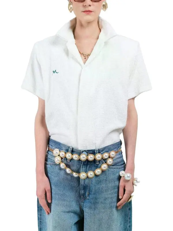 ROWEN ROSE Sponge Bowling Shirt - White