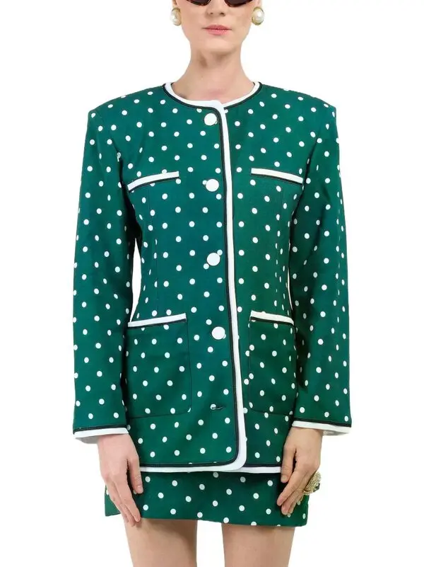 ROWEN ROSE Polka Dot Jacket - Green
