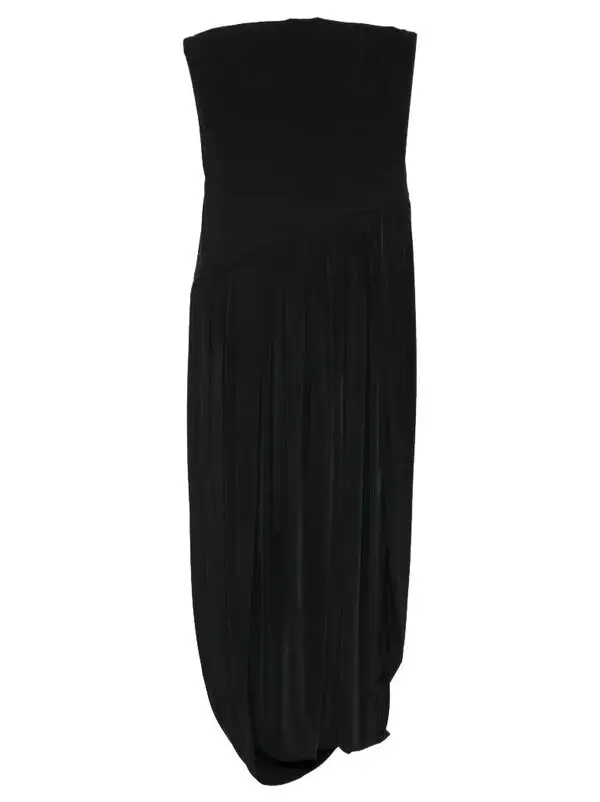 FERRAGAMO Strapless Pleated Dress - Black
