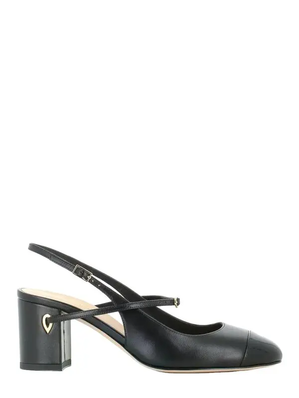 Jennifer Chamandi Mattia Cap-toe Slingback Pumps - Black