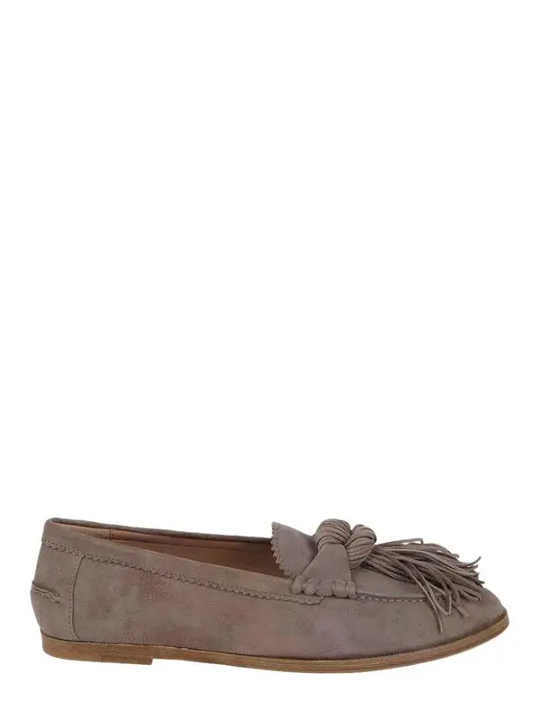 AQUAZZURA Tassel Suede Loafers - Brown